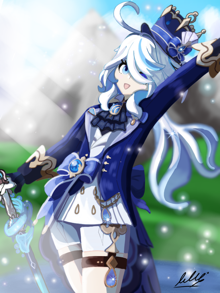 Furina! the first Genshin Character i draw with Digital Genshin Impact ...