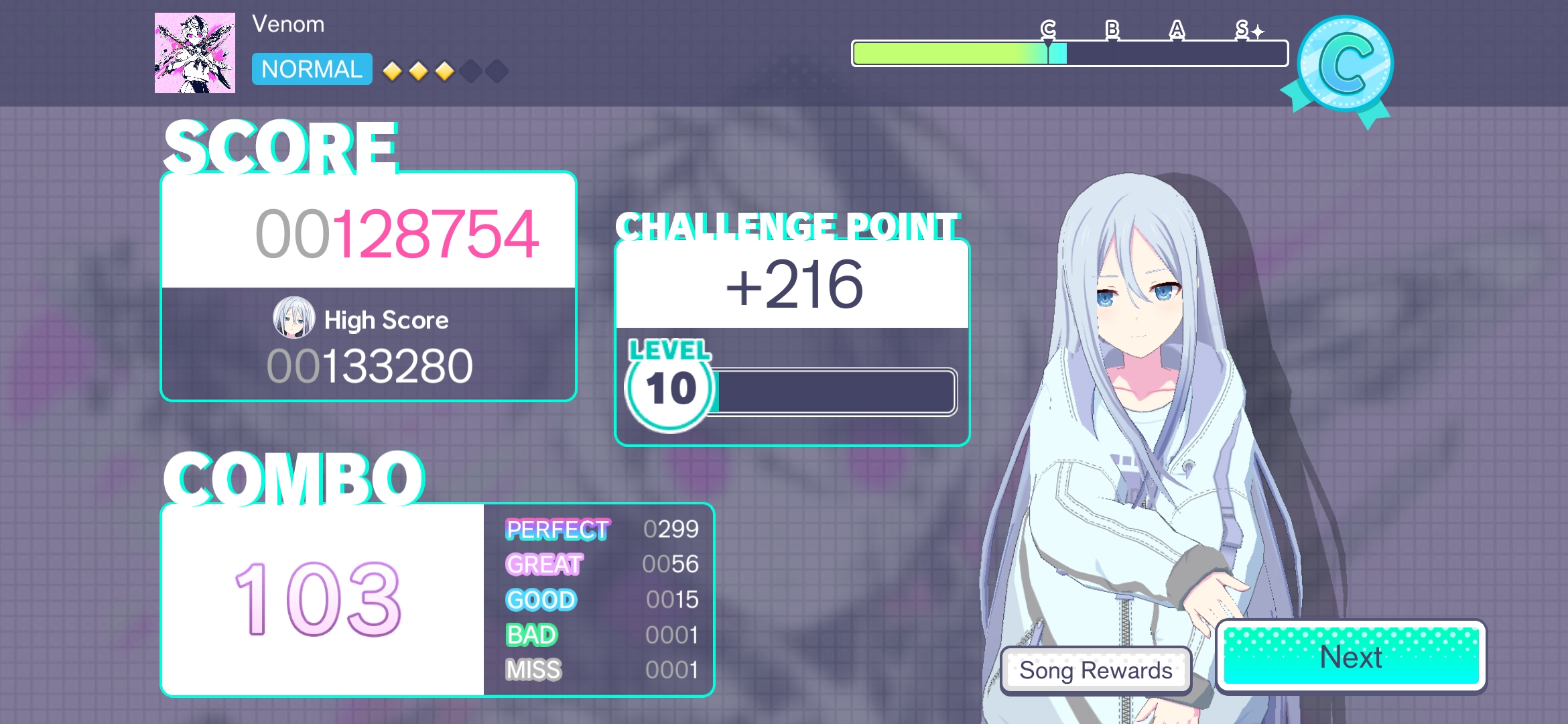 day 7 of doing this song on Hatsune miku colorful stage till I get full ...