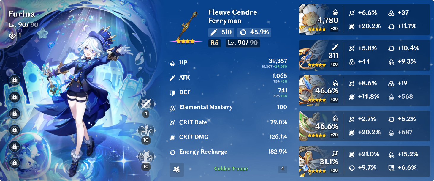 My Furina build and wish Genshin Impact | HoYoLAB