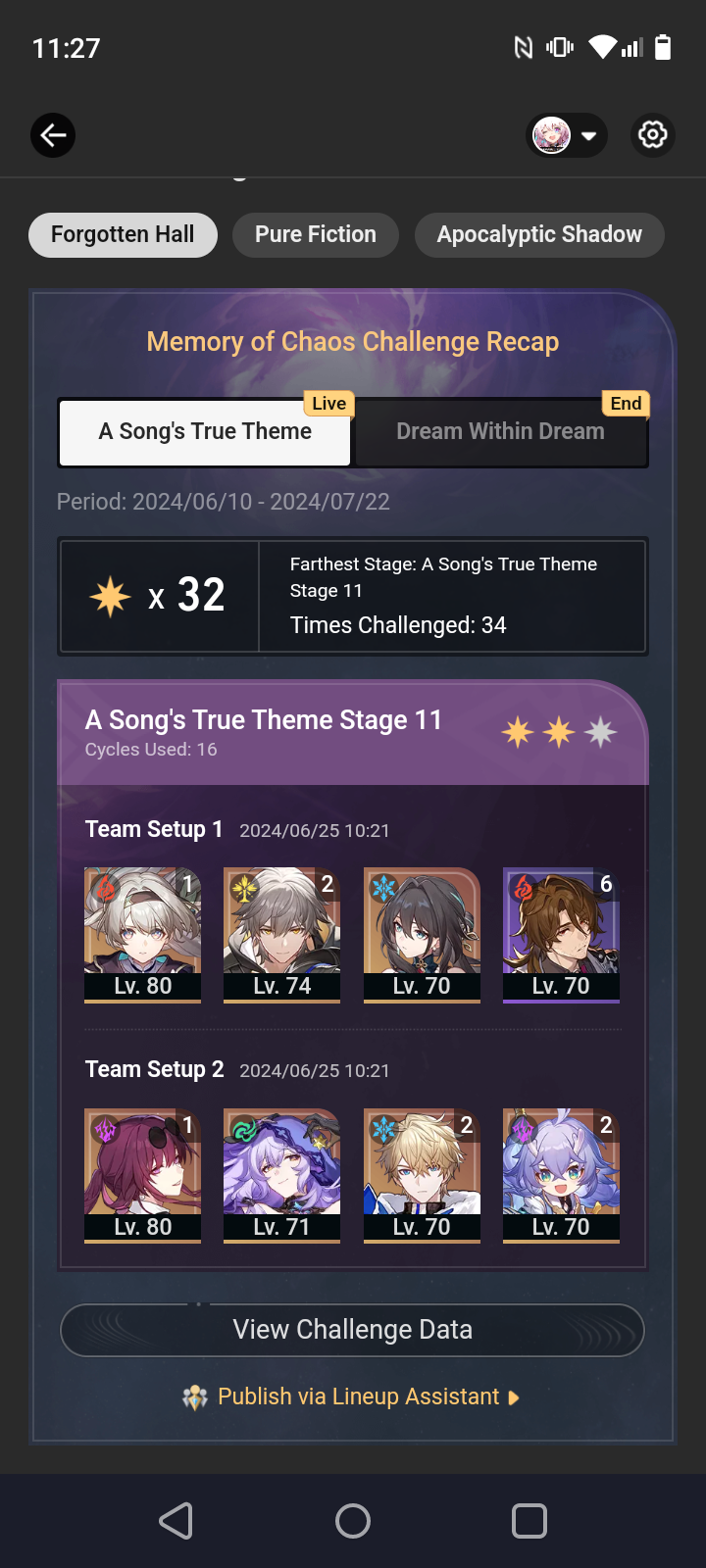 Forgotten Hall progress Honkai: Star Rail | HoYoLAB