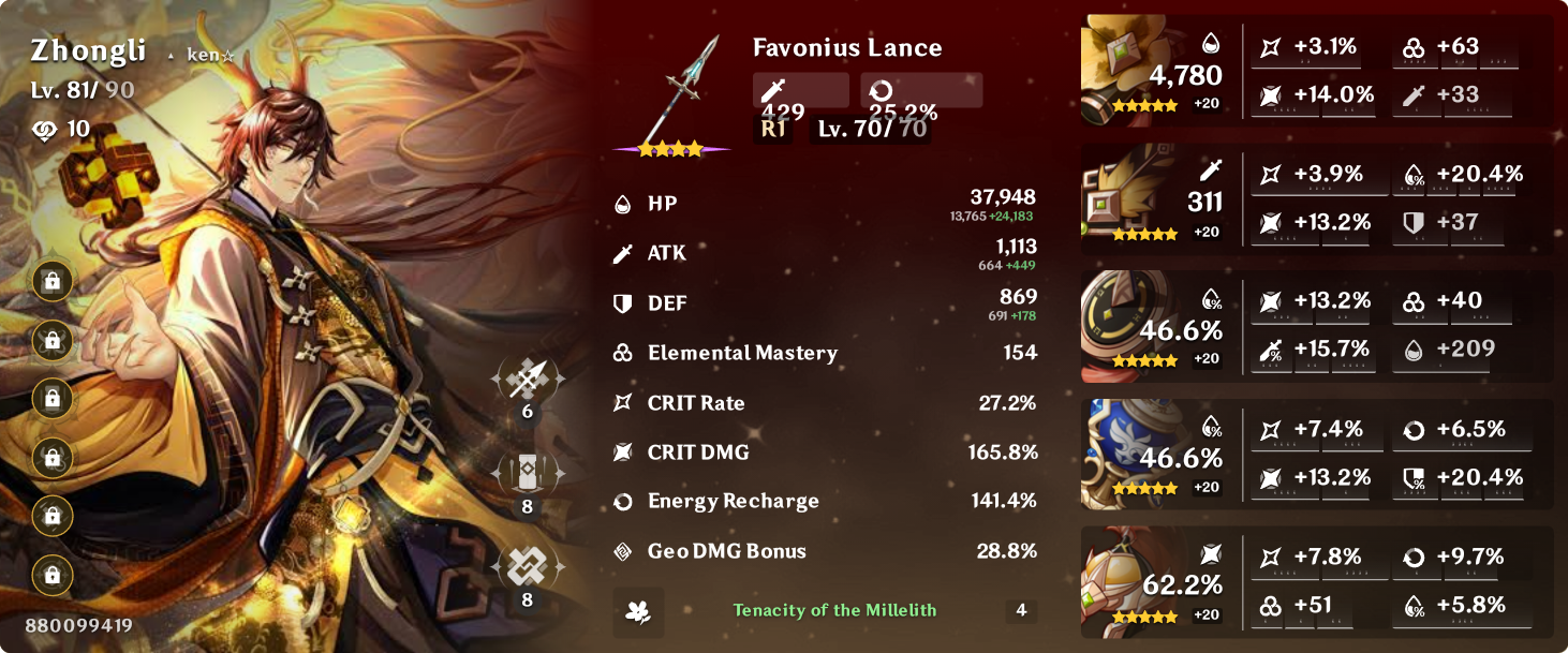 Just share my charecter build😁 Genshin Impact | HoYoLAB