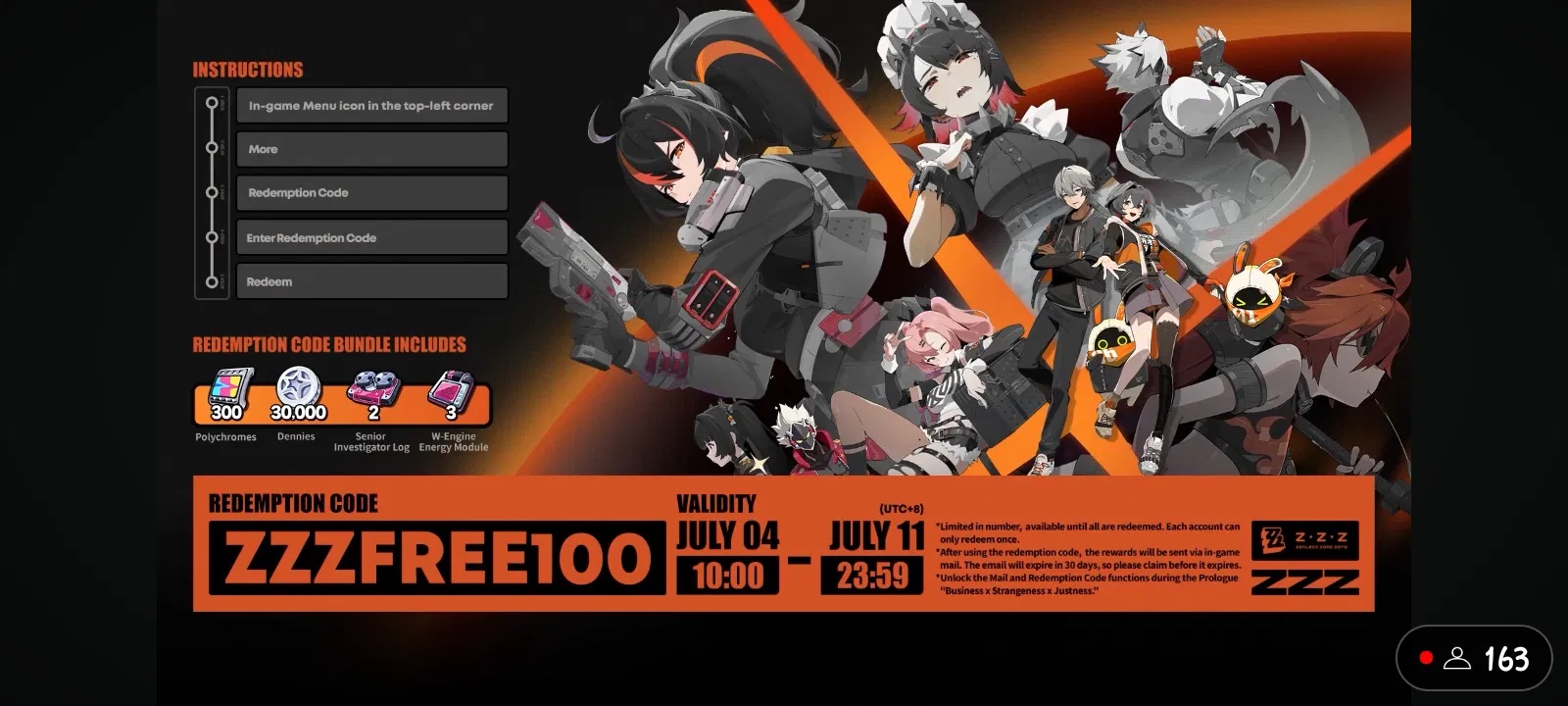 ZZZ Stream Code | 28.06 Zenless Zone Zero | HoYoLAB