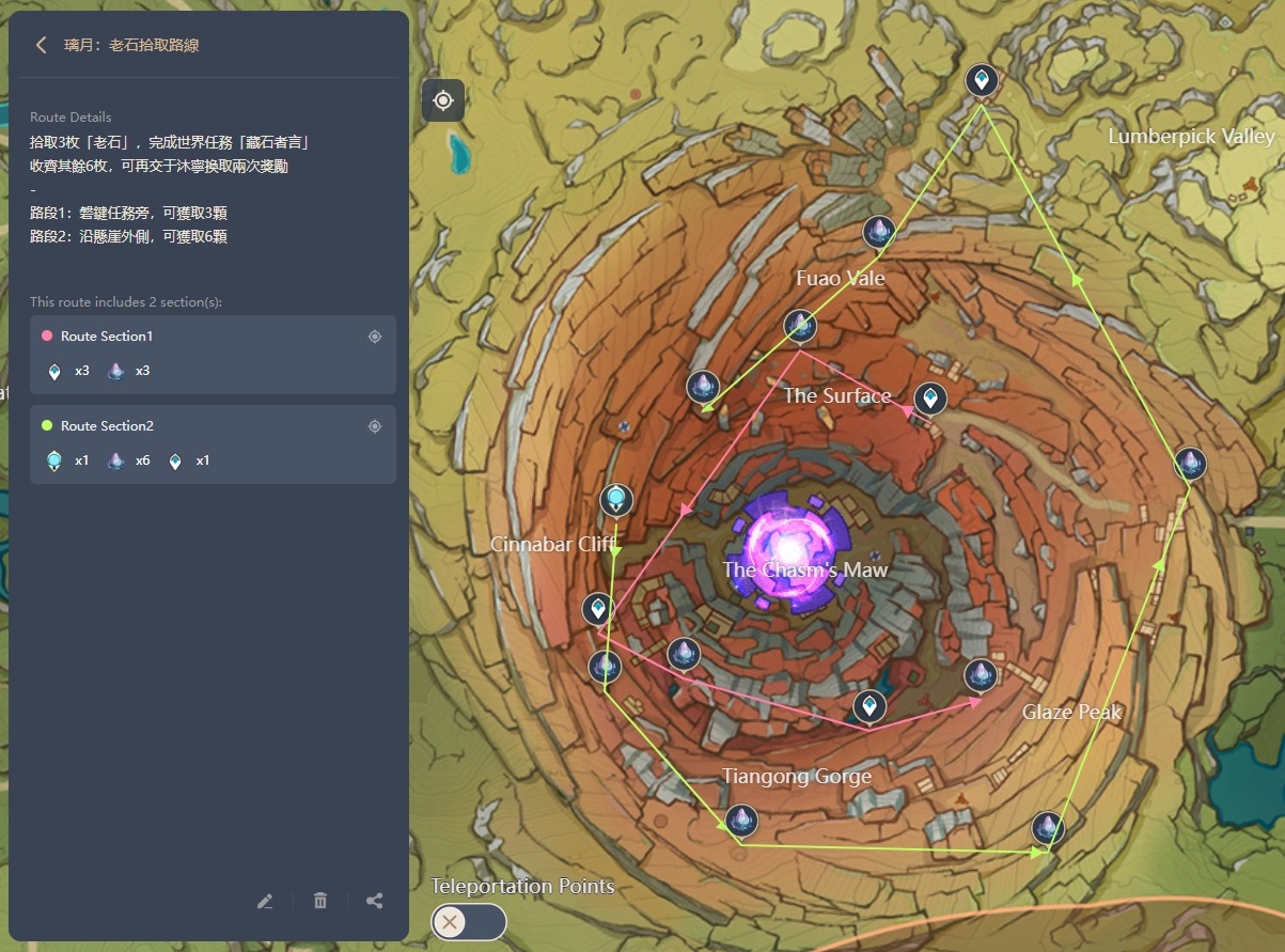 About route on interactive map Genshin Impact | HoYoLAB