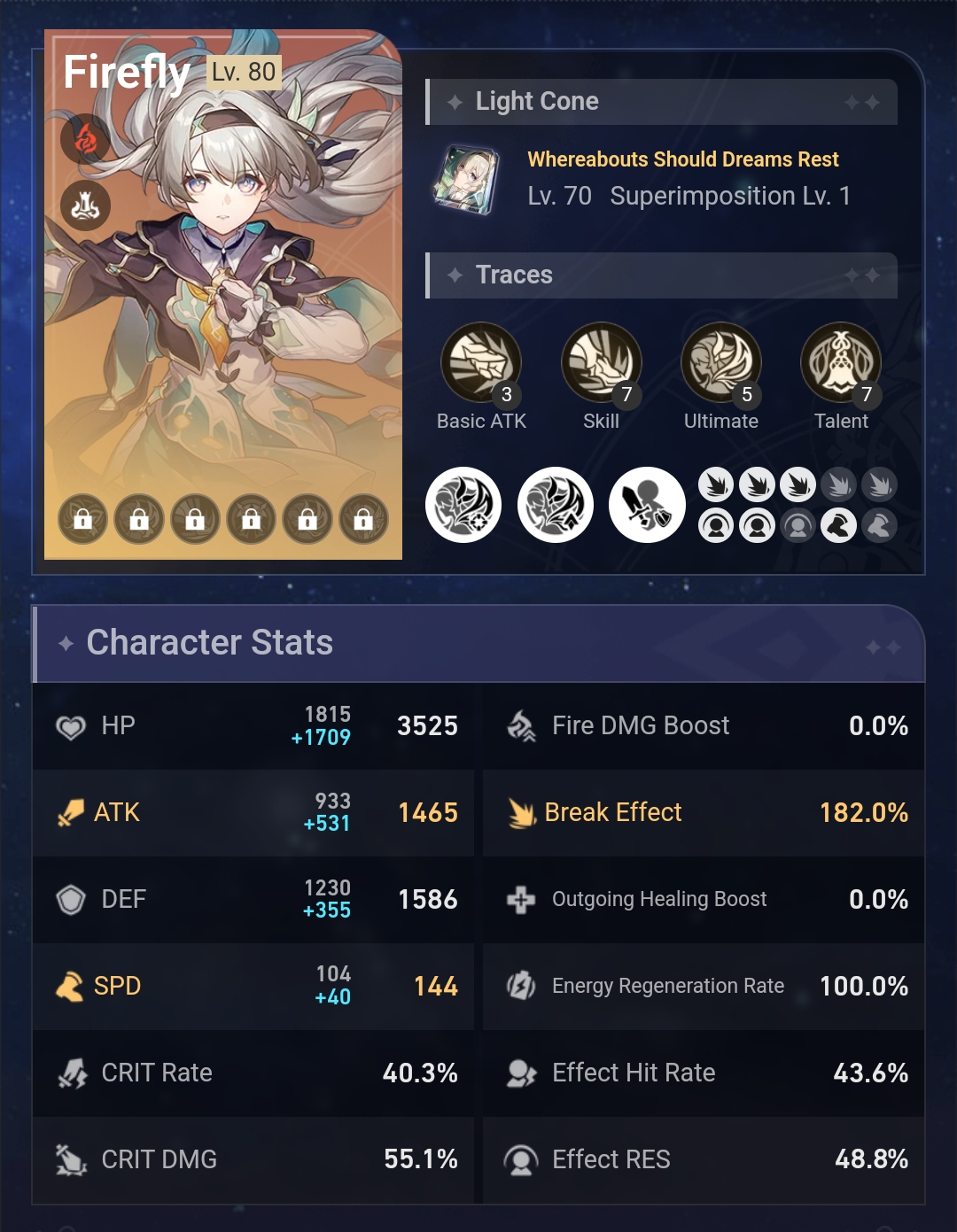Firefly Stats Honkai: Star Rail | HoYoLAB