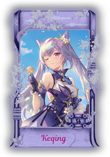 Keqing card i decorated from the tofu discord bot Genshin Impact | HoYoLAB