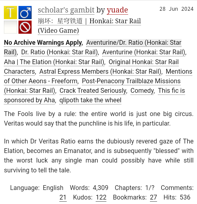 So uh. I found my new favorite fanfic Honkai: Star Rail | HoYoLAB