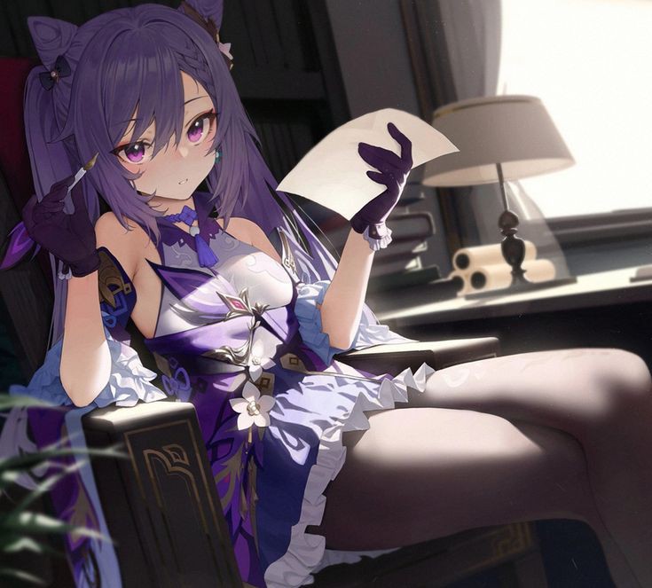 Keqing working hard as always 📄🖋️ Genshin Impact | HoYoLAB