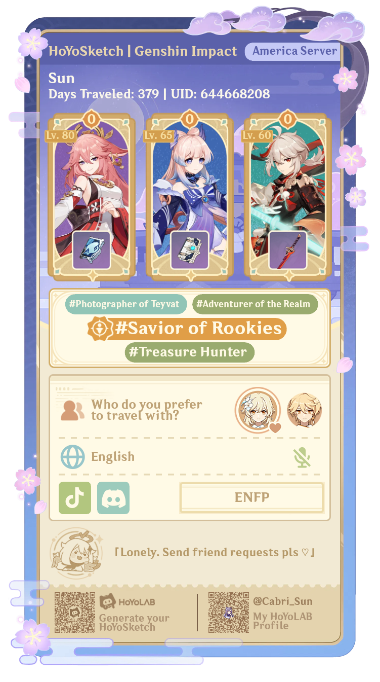 CHR CARD Genshin Impact | HoYoLAB