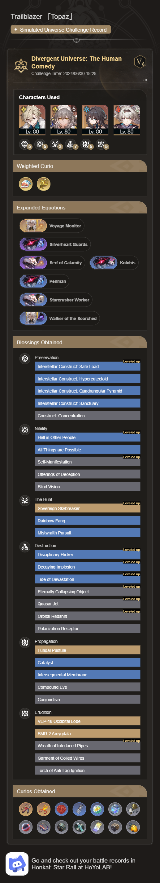 Divergent Universe Protocol 6 First time clear Honkai: Star Rail | HoYoLAB