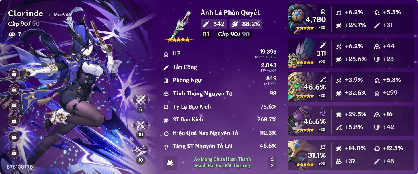 Clorinde build như này ổn chưa ae Genshin Impact | HoYoLAB