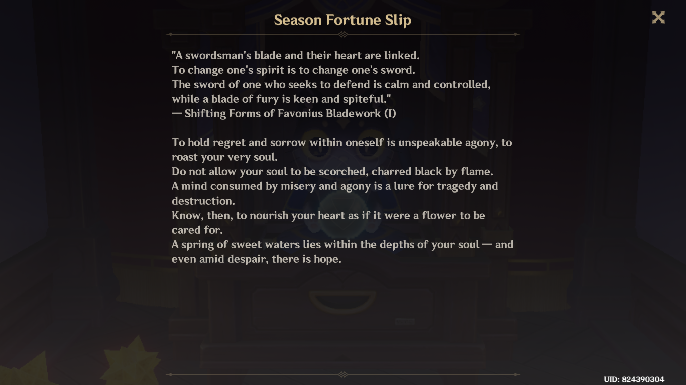 First fortune slip in IT Genshin Impact | HoYoLAB