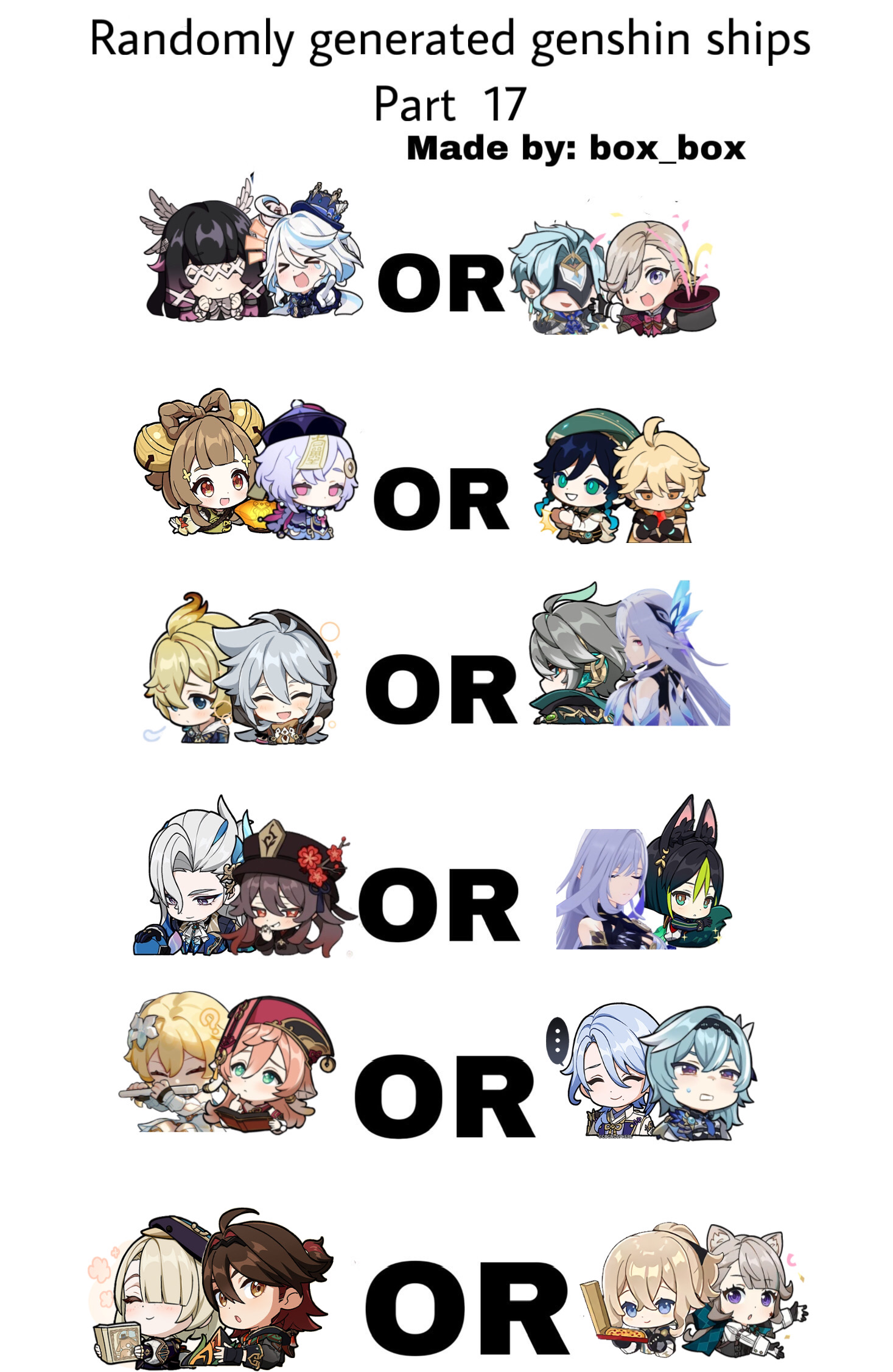 Randomly generated genshin ships, part 17🌸 Genshin Impact | HoYoLAB