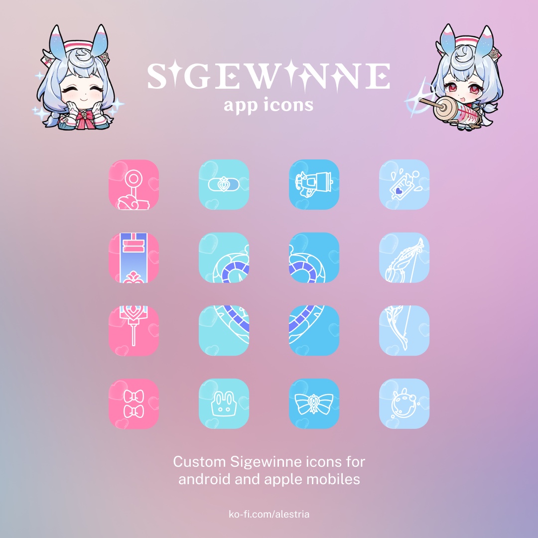Sigewinne Icons Here! Free Sample @Alestria on Ko-Fi Genshin Impact ...