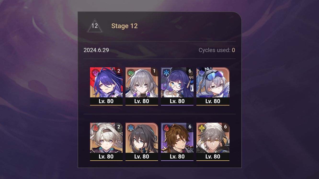 My First true 0 cycle. Acheron and FF are E2S1 tho Honkai: Star Rail | HoYoLAB