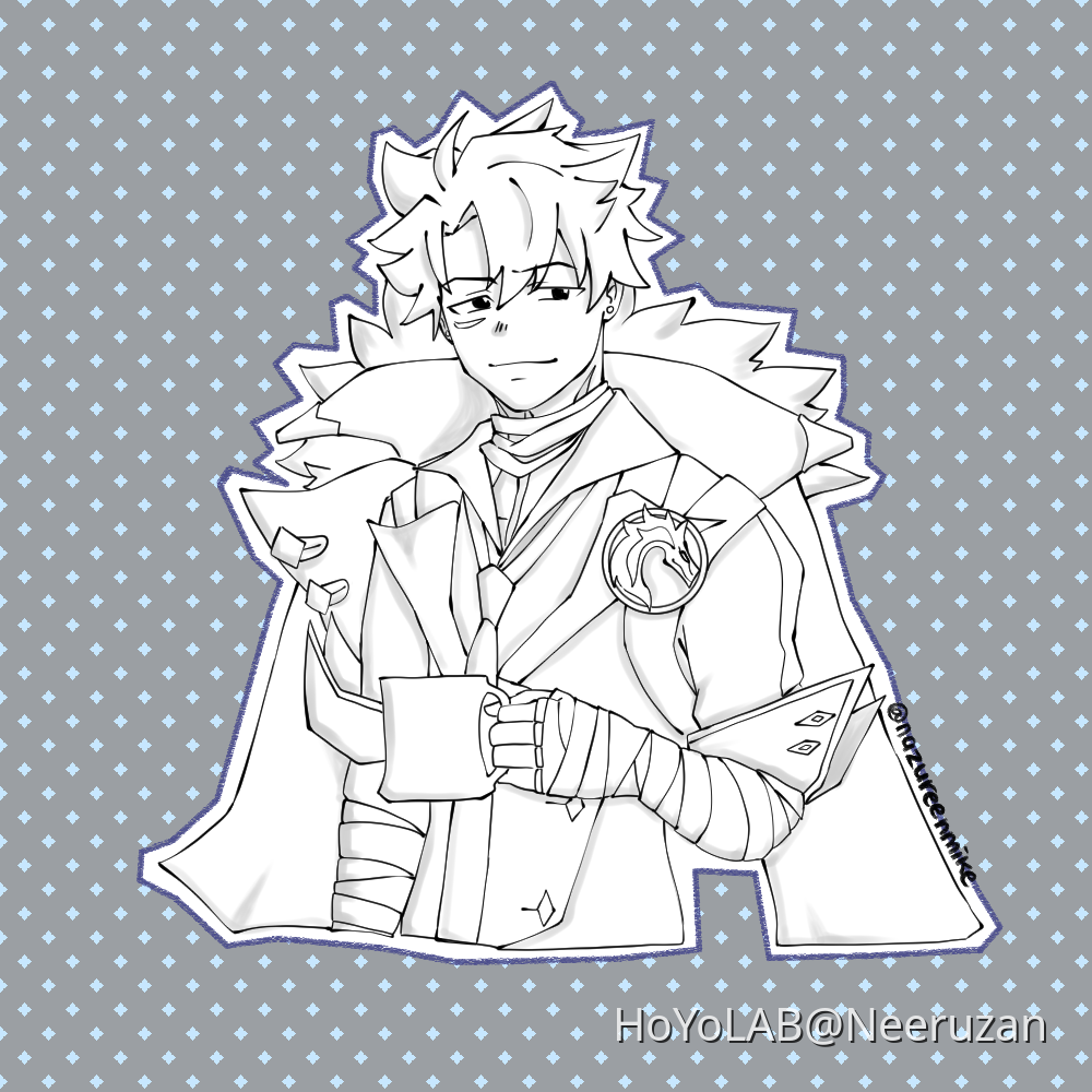 Day 258 until I reach Level 12: Simple half body sketch of Wriothesley ...