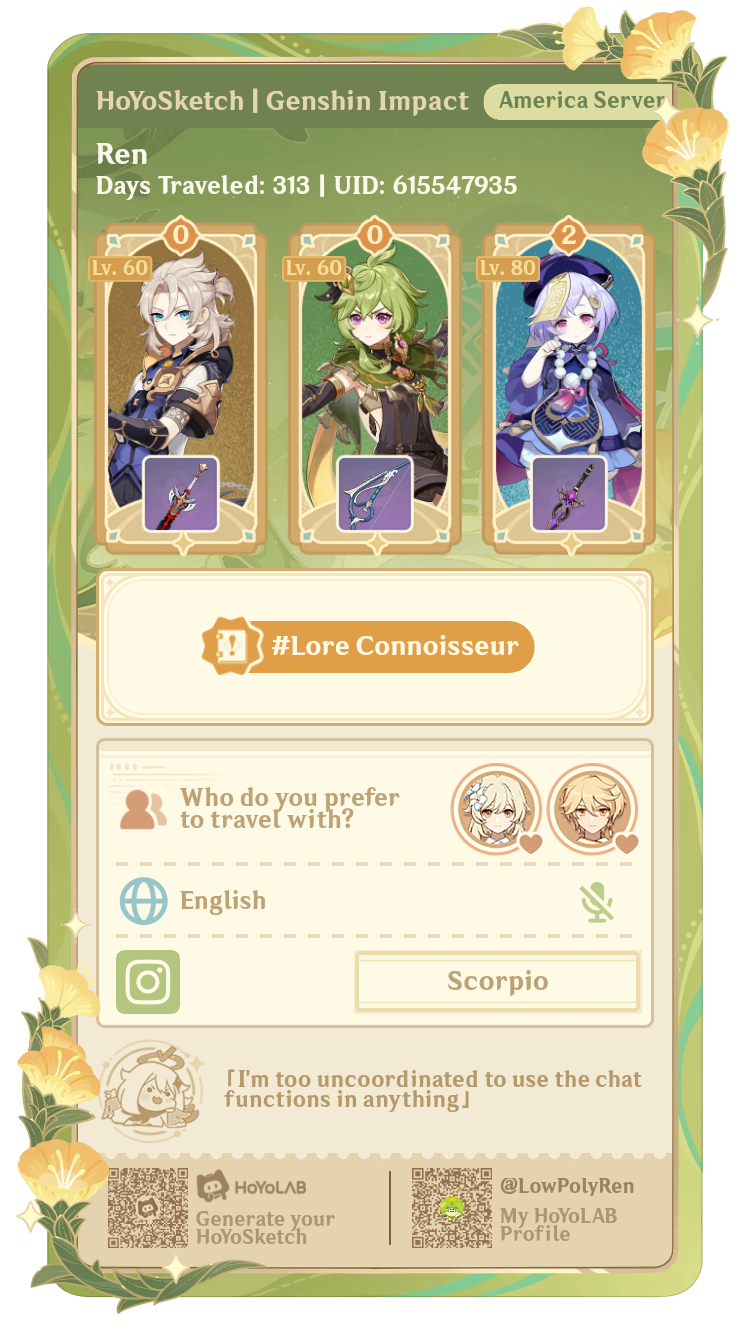 Ren's card Genshin Impact | HoYoLAB