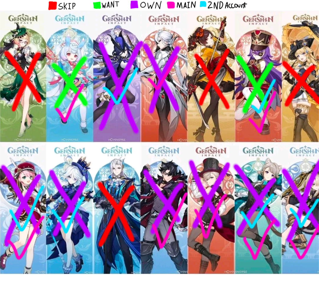 Fontaine Characters Main/2nd Account Genshin Impact | HoYoLAB