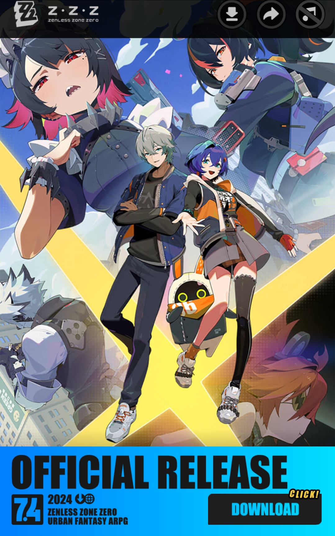 Have you guys pre downloaded the new Ghacha game Zenless Zone Zero🤭 ...