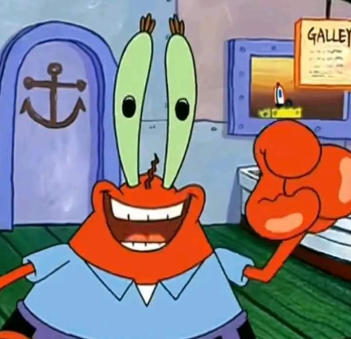 Mr krabs pointing the tv audience | HoYoLAB