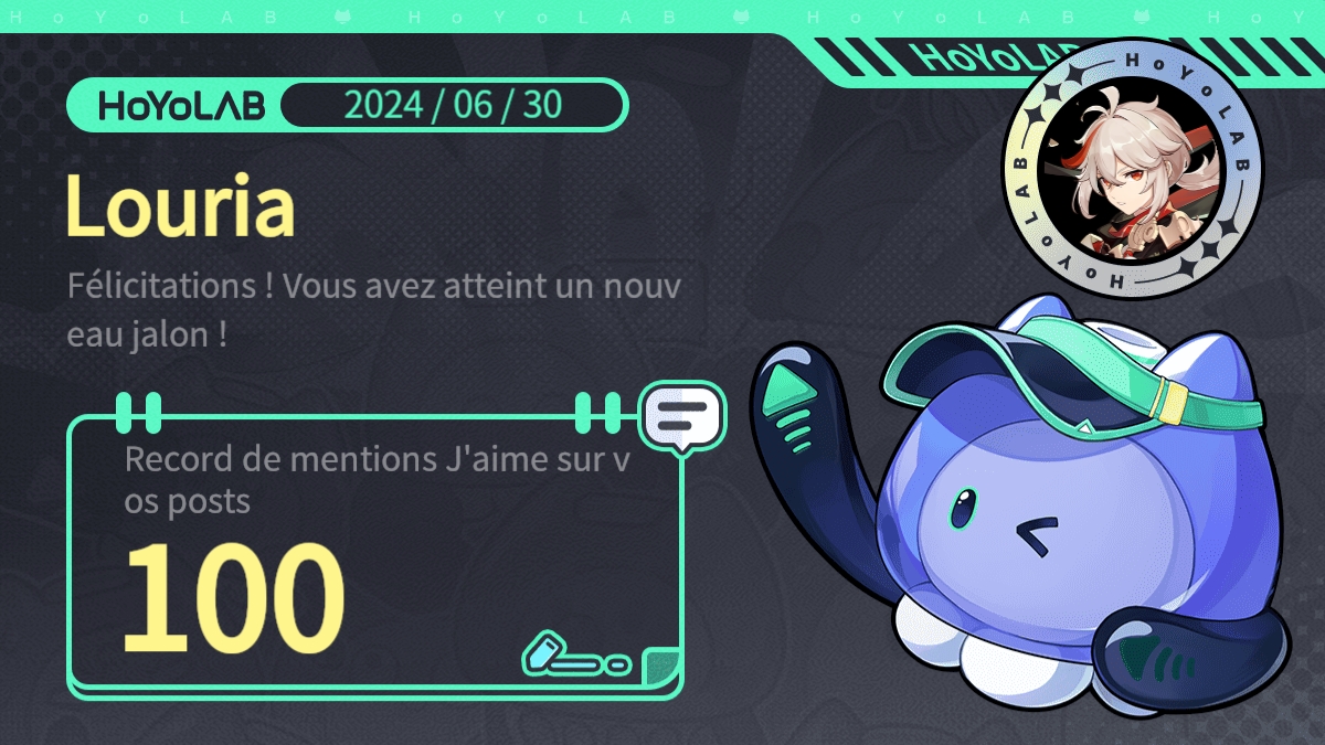 J'ai eu un record de mention ♡ | HoYoLAB