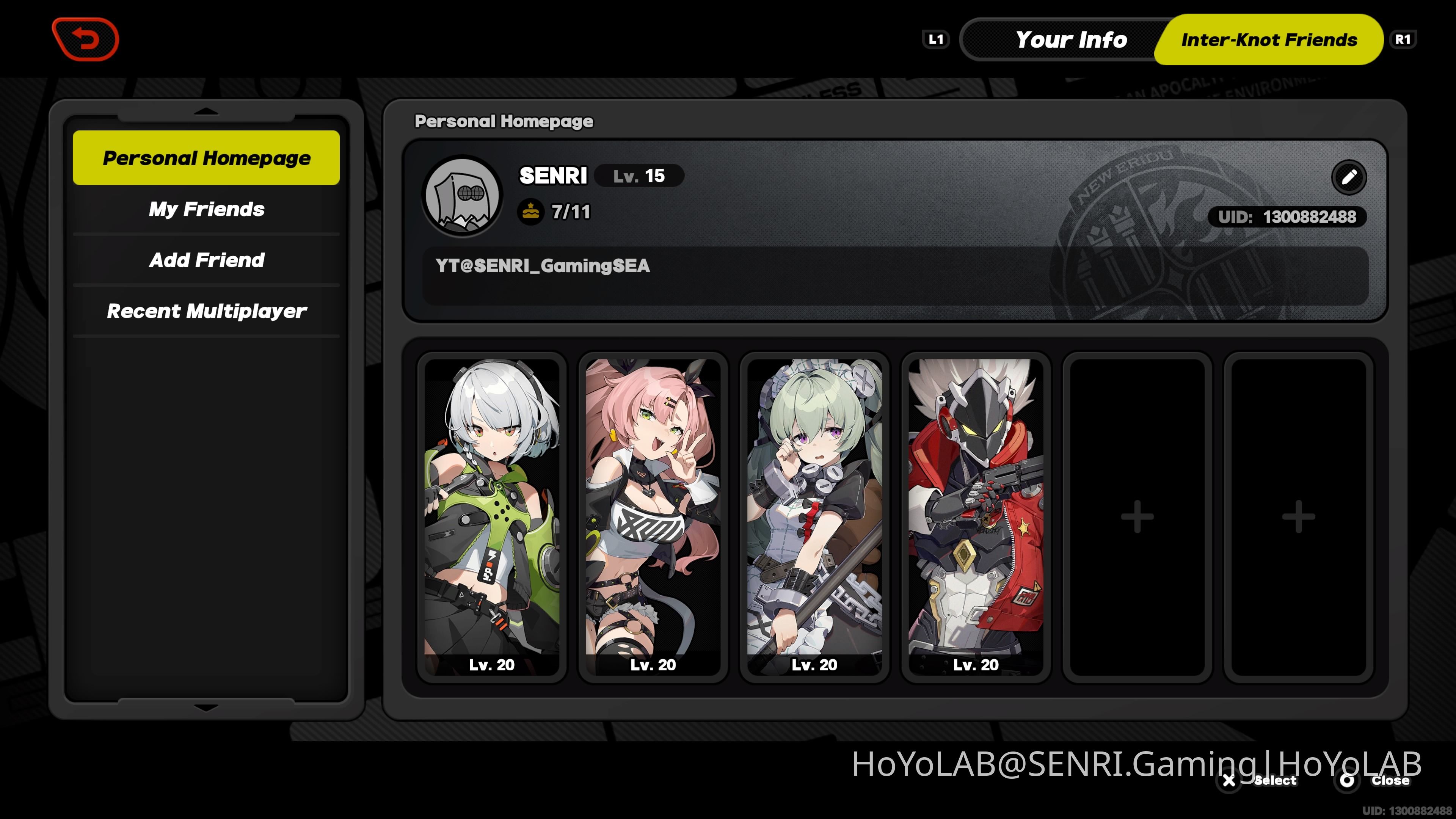 Add me on Zenless Zone Zero (UID: 1300882488) Zenless Zone Zero | HoYoLAB