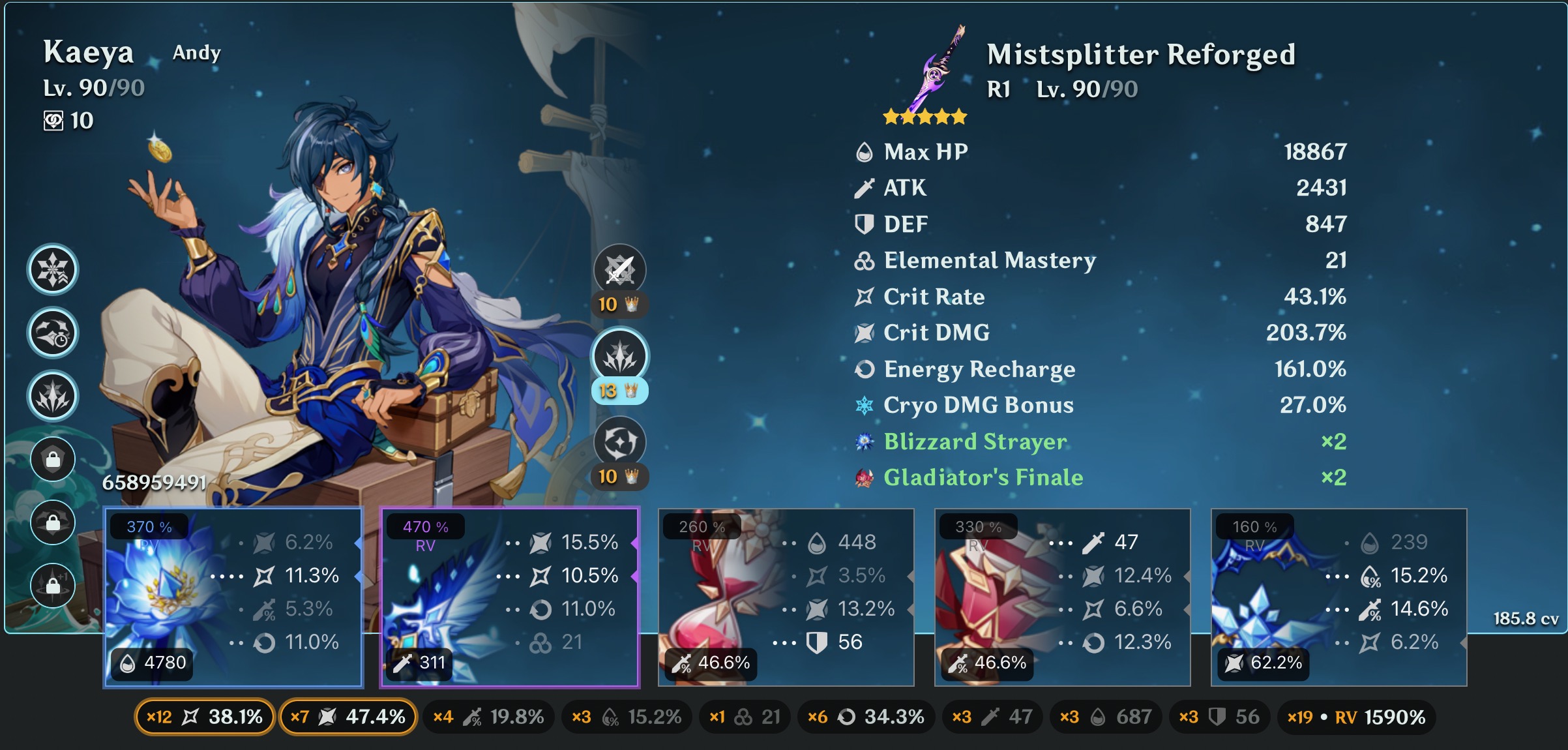 what do you think about my Kaeya build? Genshin Impact | HoYoLAB