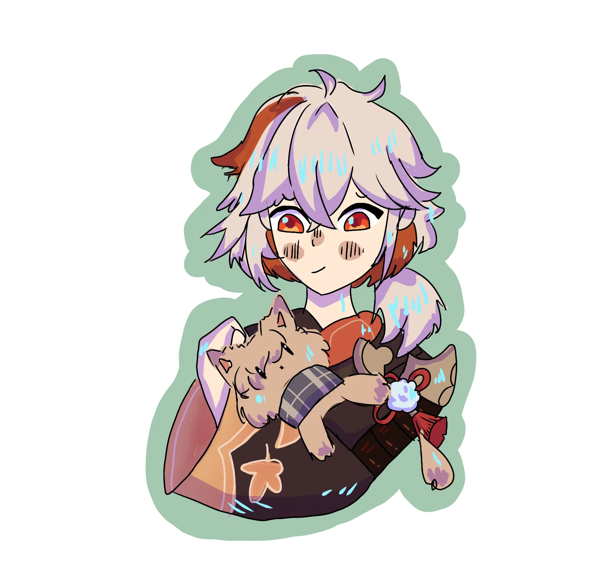 kazuha with a cat Genshin Impact | HoYoLAB