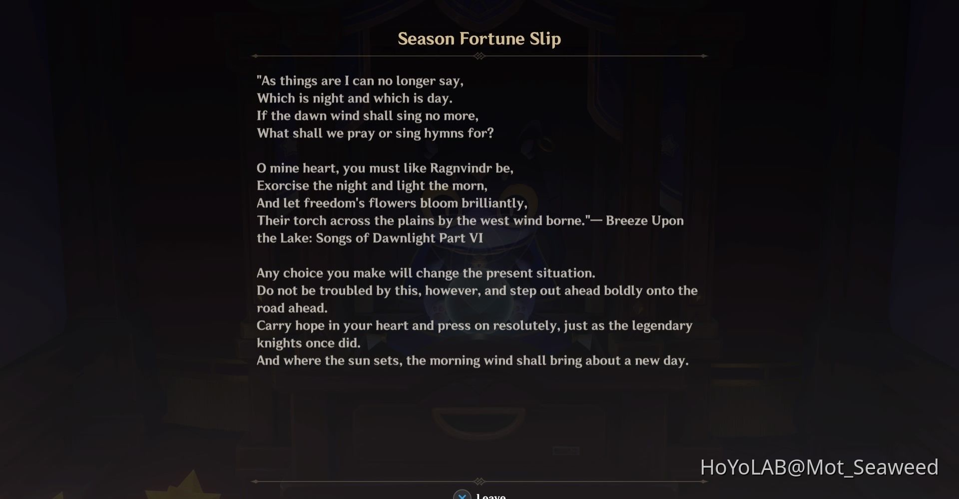 Season Fortune Slip at Imaginarium Theater Genshin Impact | HoYoLAB