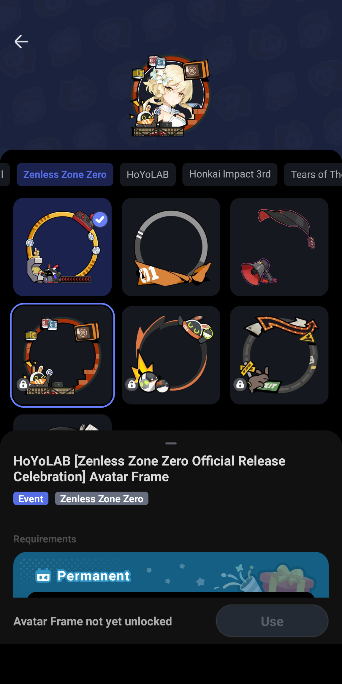 Another new ZZZ Avatar Frame Zenless Zone Zero | HoYoLAB