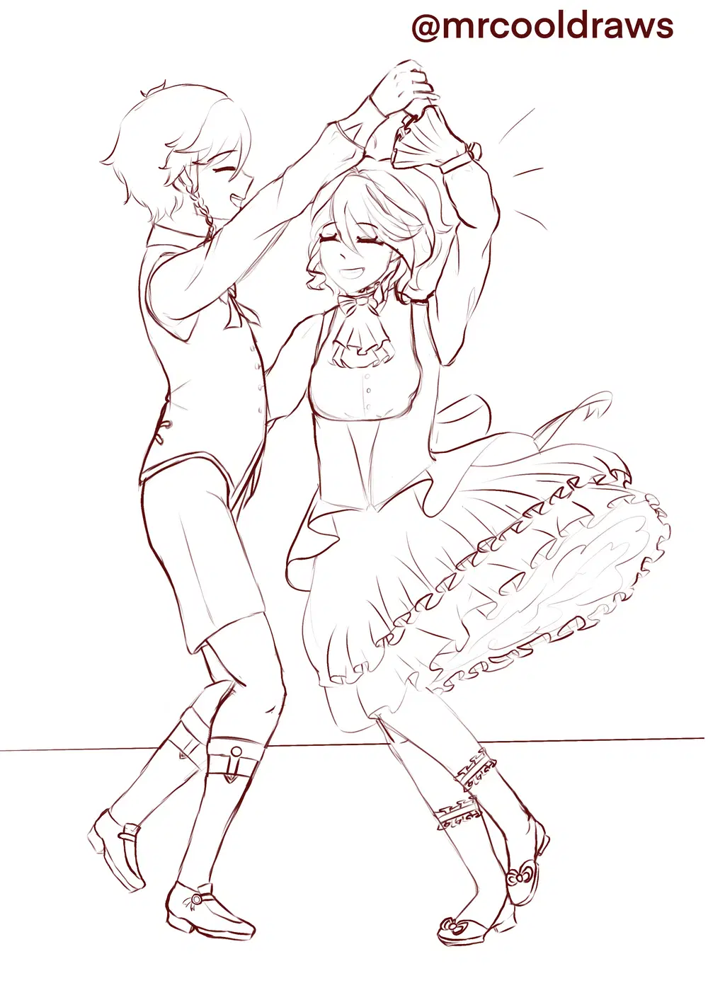 anime base couple dancing