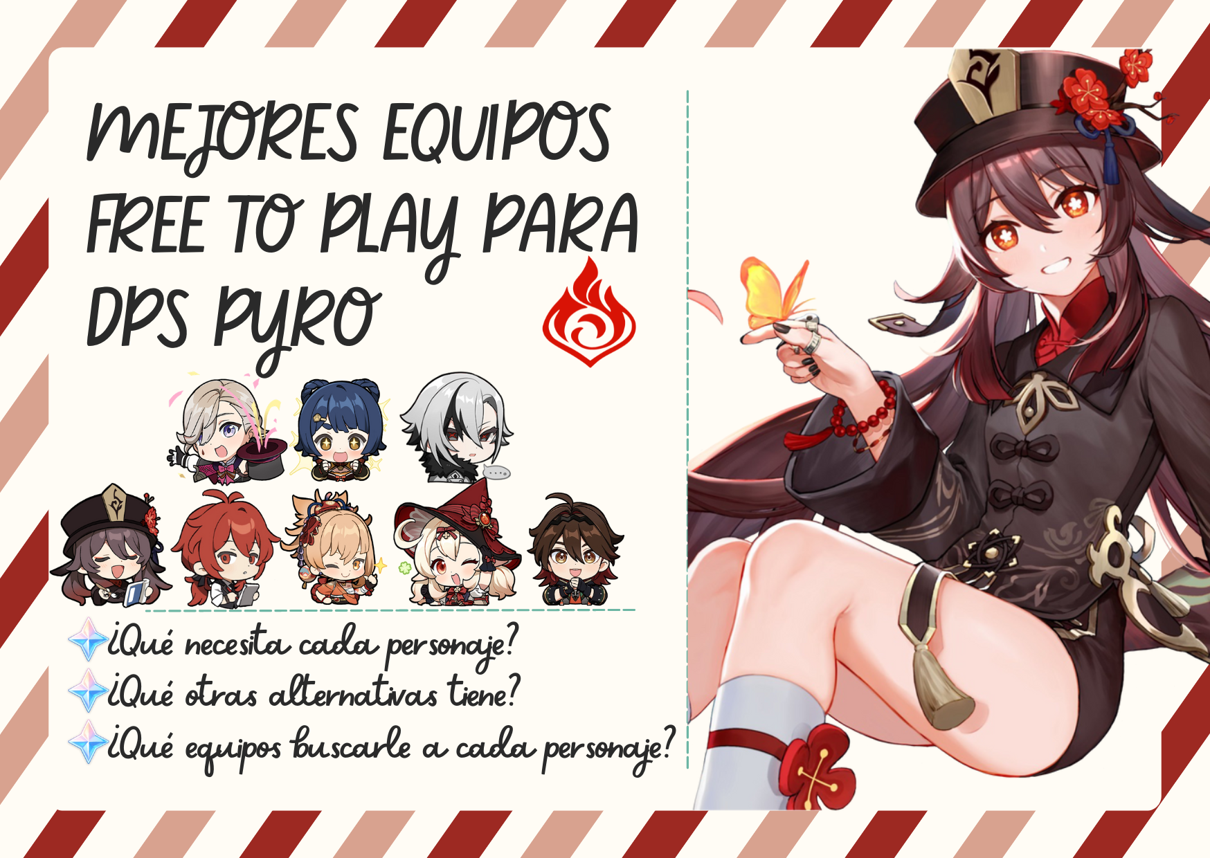 MEJORES EQUIPOS F2P PARA PERSONAJES PYRO Genshin Impact | HoYoLAB