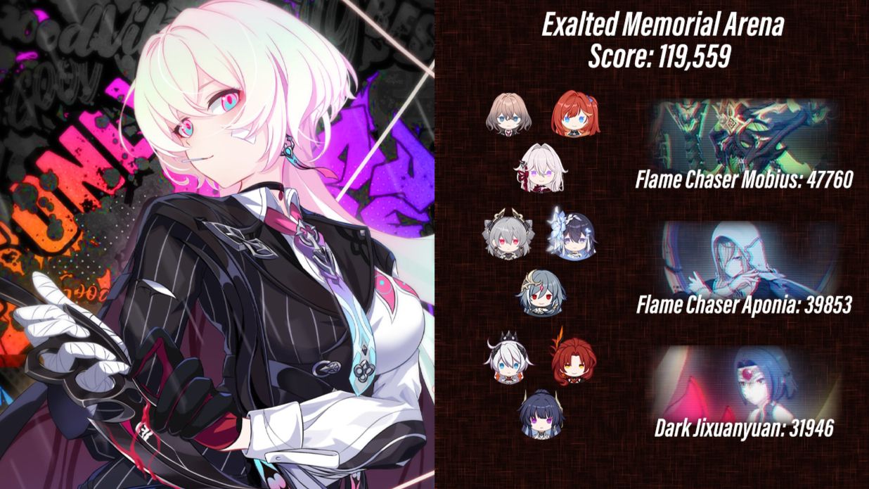 EX Memorial Arena - SSS Flame Chaser Mobius, SSS Flame Chaser Aponia, Dark Jixuanyuan (119,559 ...