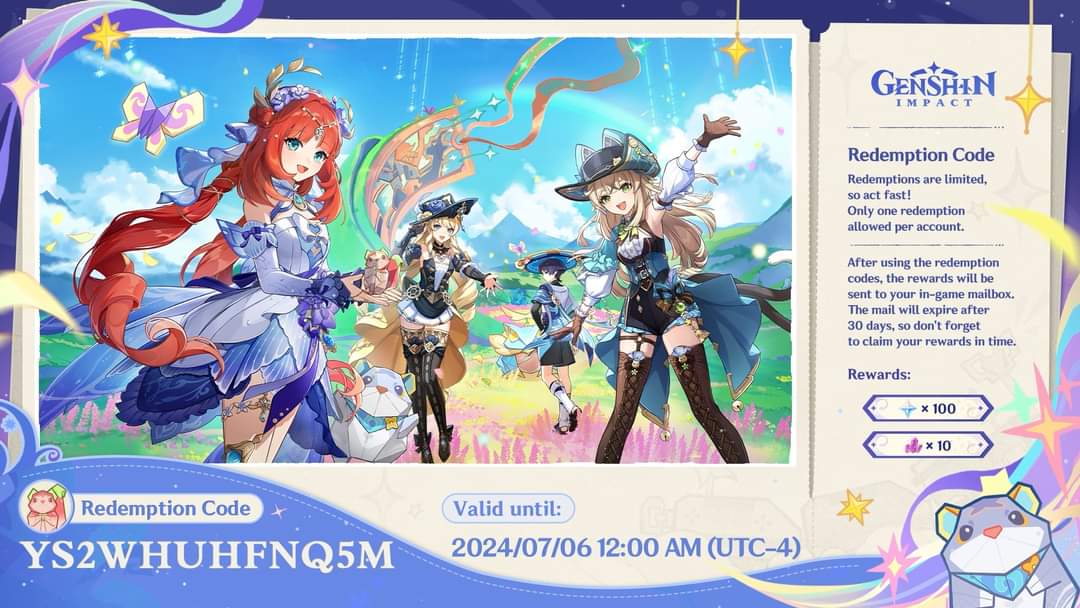 Version 4.8 Special Program Redemption Codes Genshin Impact | HoYoLAB