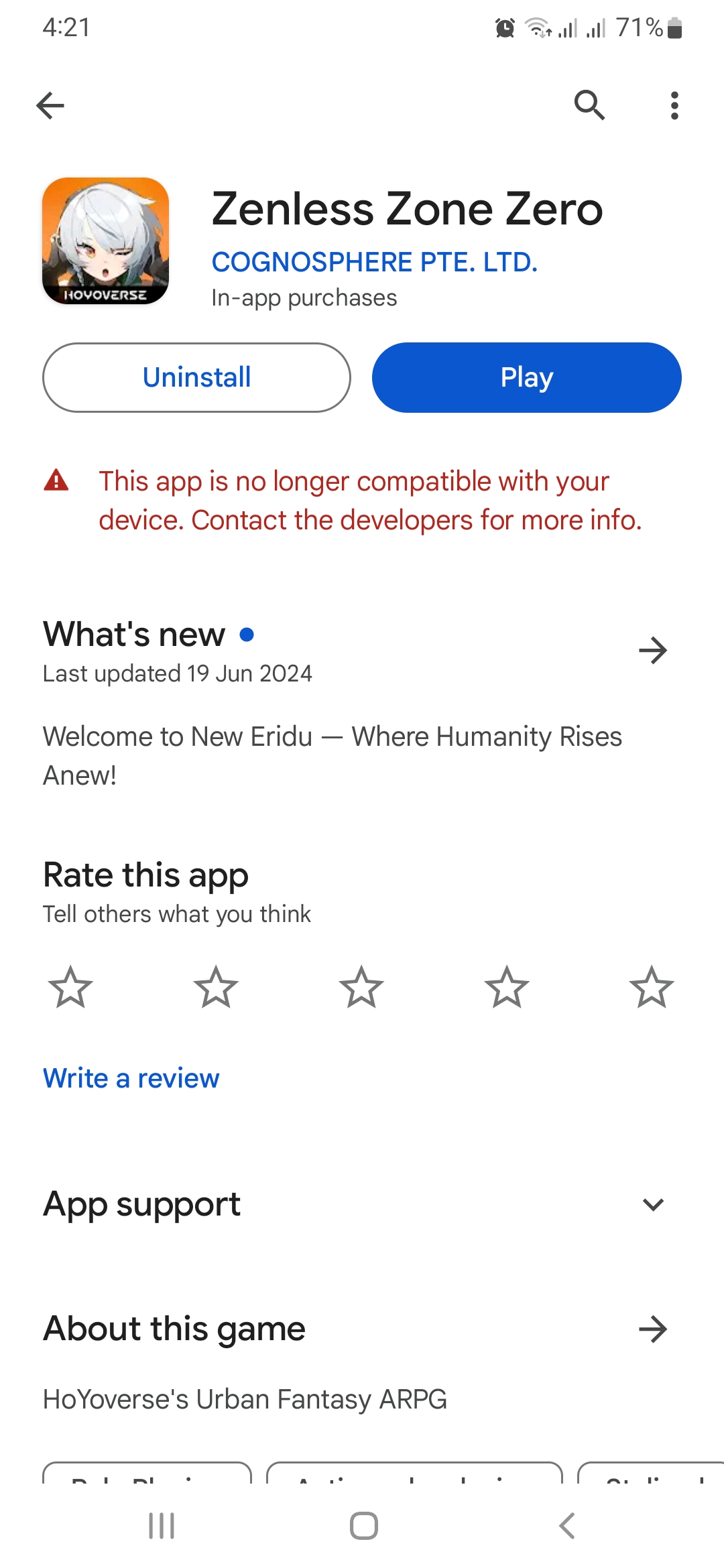 Suddenly Game becomes Incompatible Zenless Zone Zero | HoYoLAB