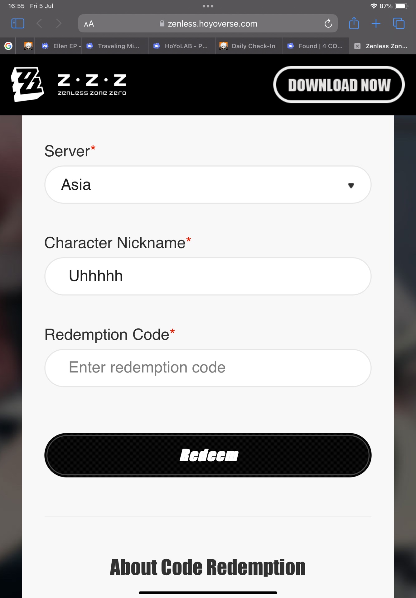 Good luck on your pulls! Here is a ZZZ redeem code do it now before it ...