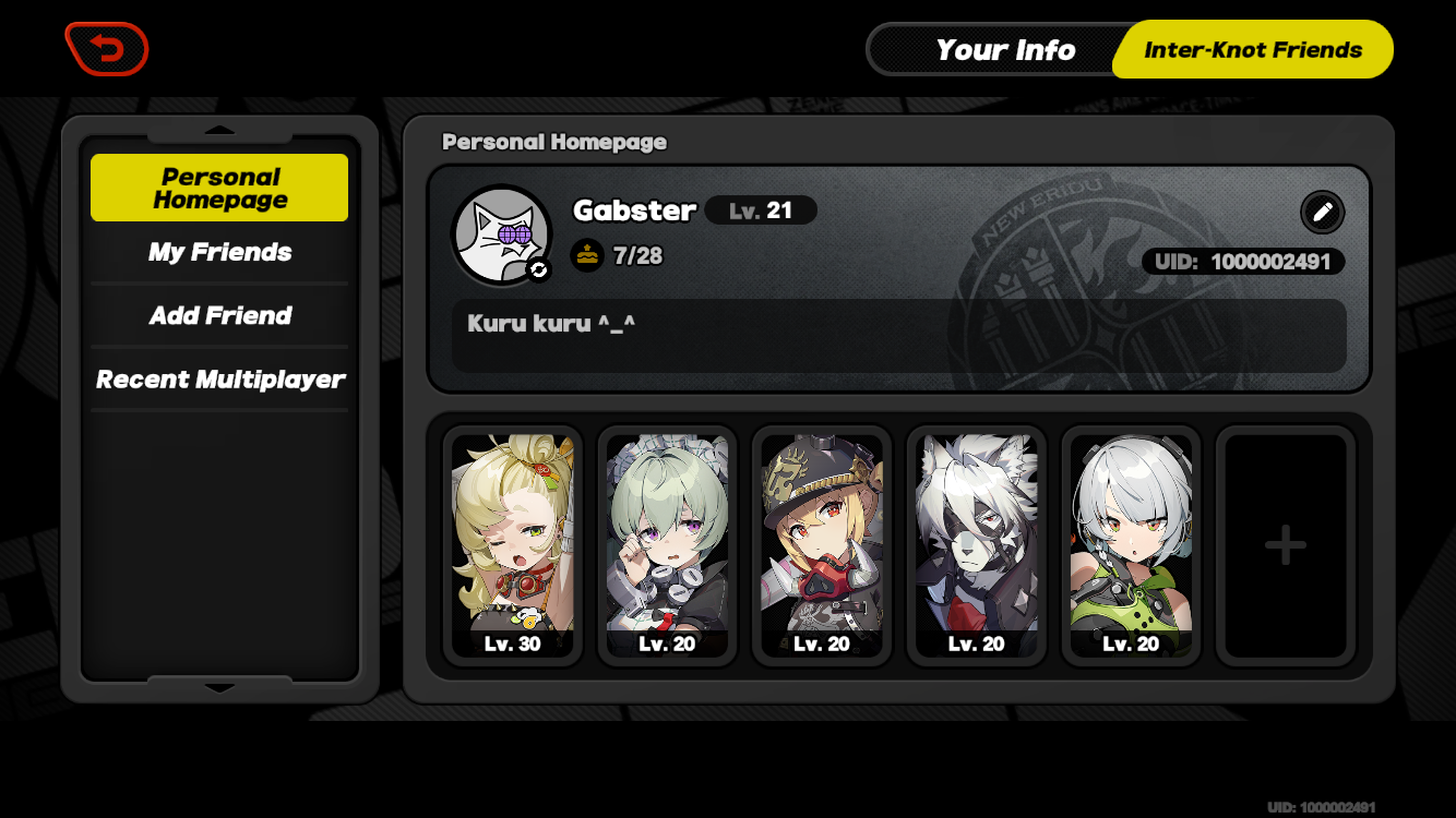 My uid in case anyone wants to friend me in zzz! (Plus some of my acc ...