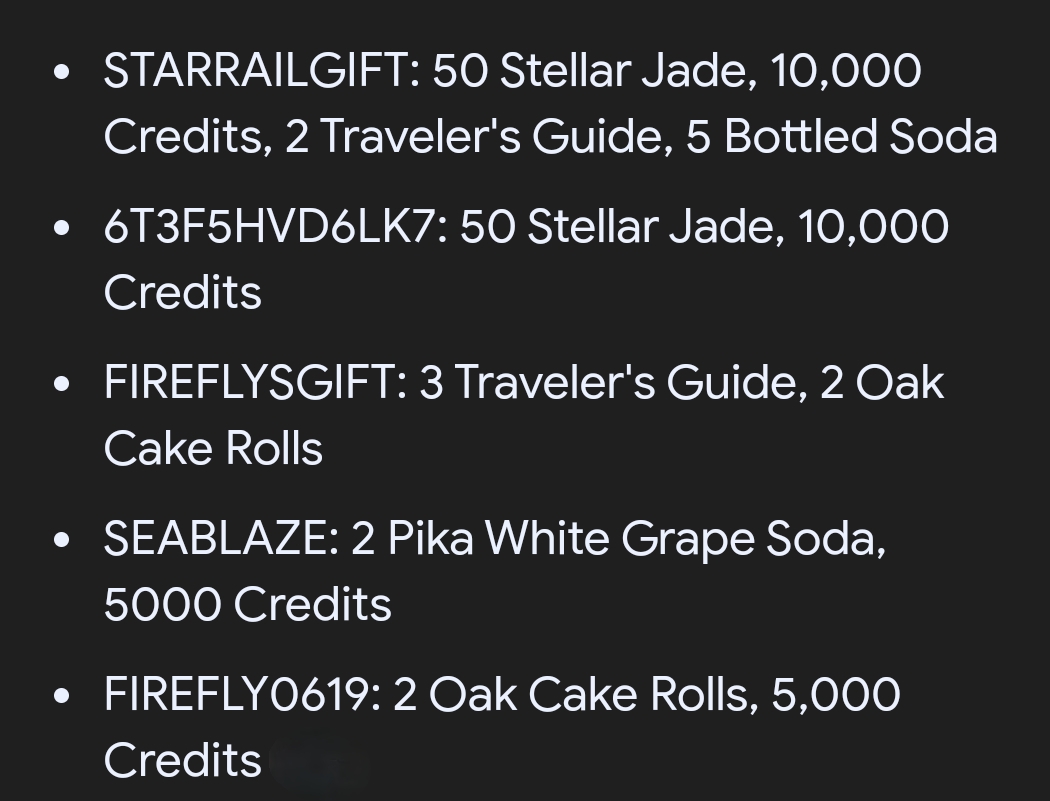 Star Rail Redeem codes Honkai: Star Rail | HoYoLAB