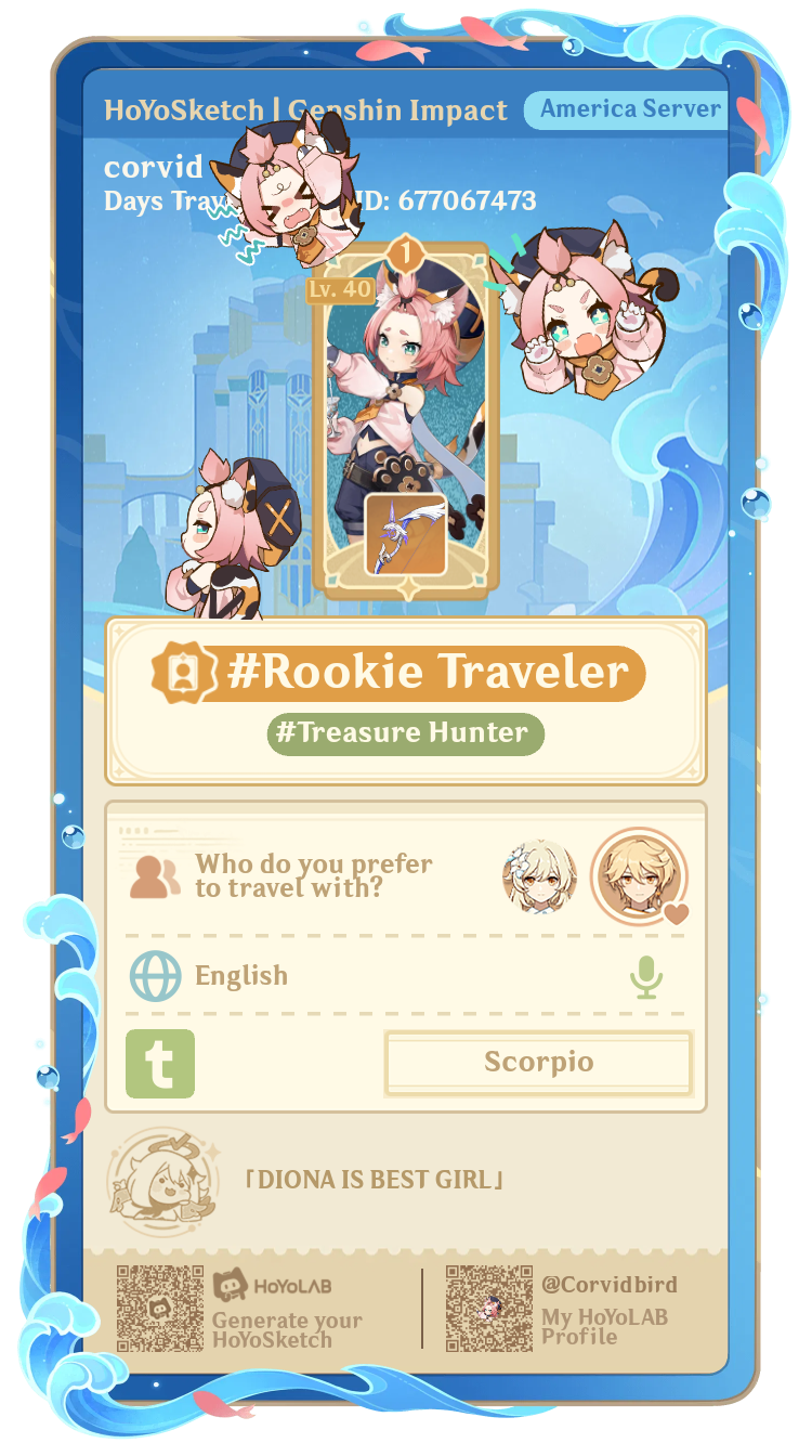 DIONA CARD Genshin Impact | HoYoLAB