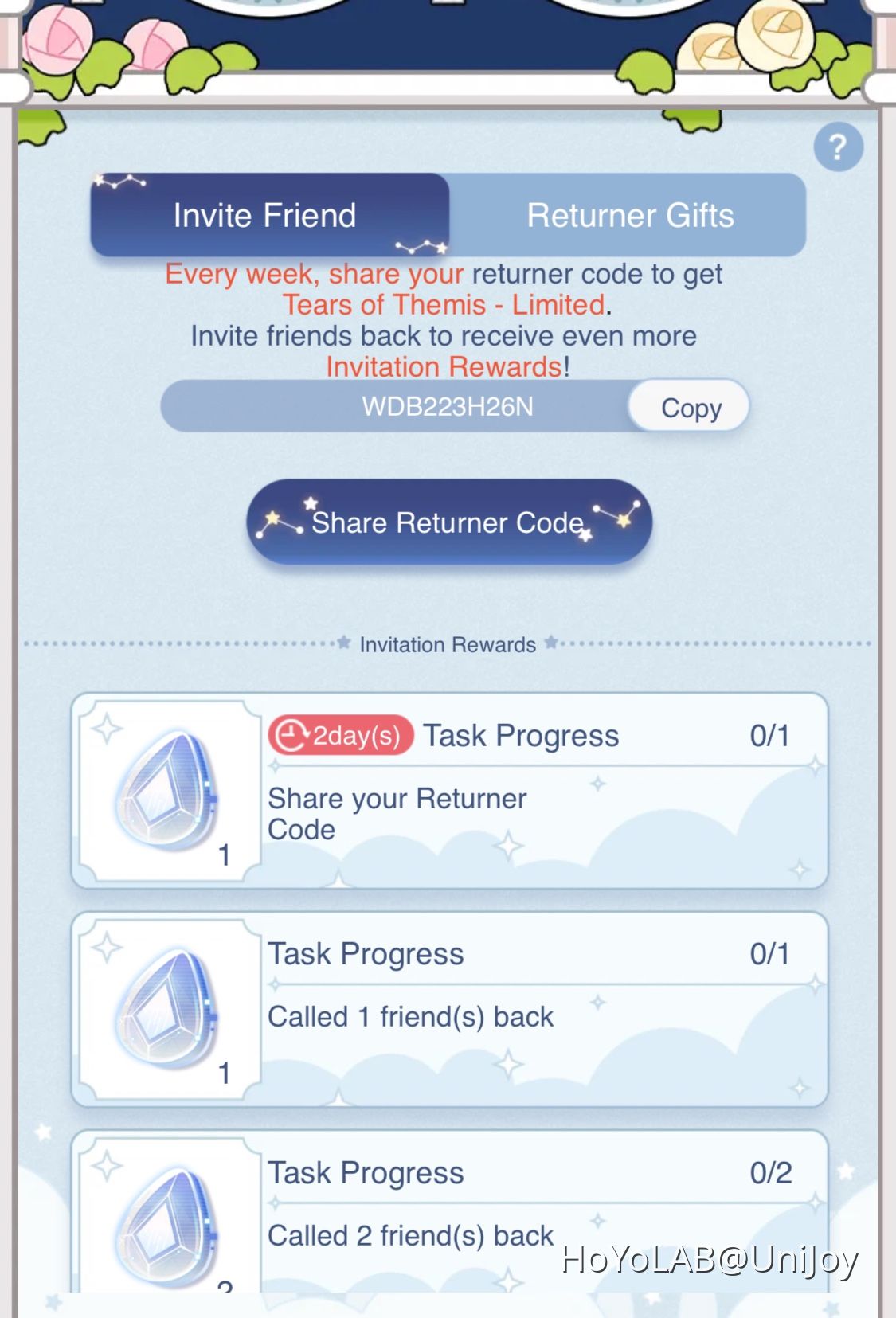 Returner Code! Tears of Themis | HoYoLAB