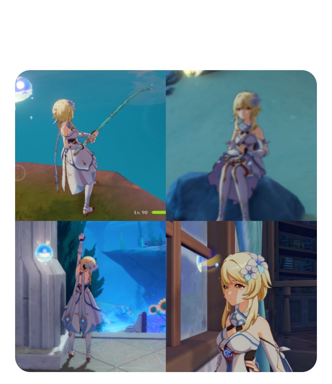 I recreated this meme with lumine because I have nothing to do Genshin ...