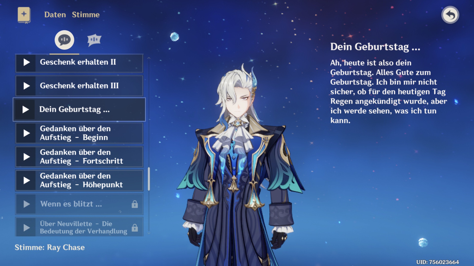 Neuvilettes Happy birthday line Genshin Impact | HoYoLAB