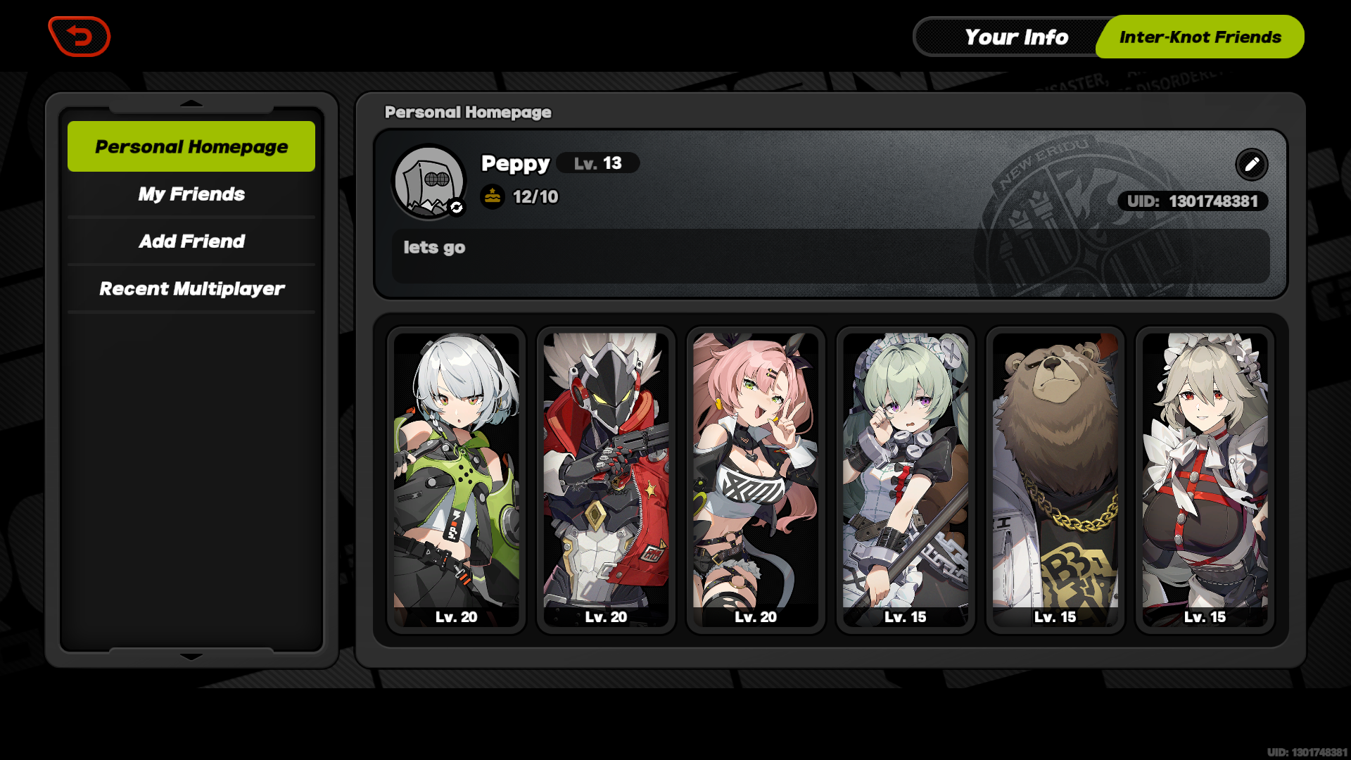 my new ZZZ account Zenless Zone Zero | HoYoLAB