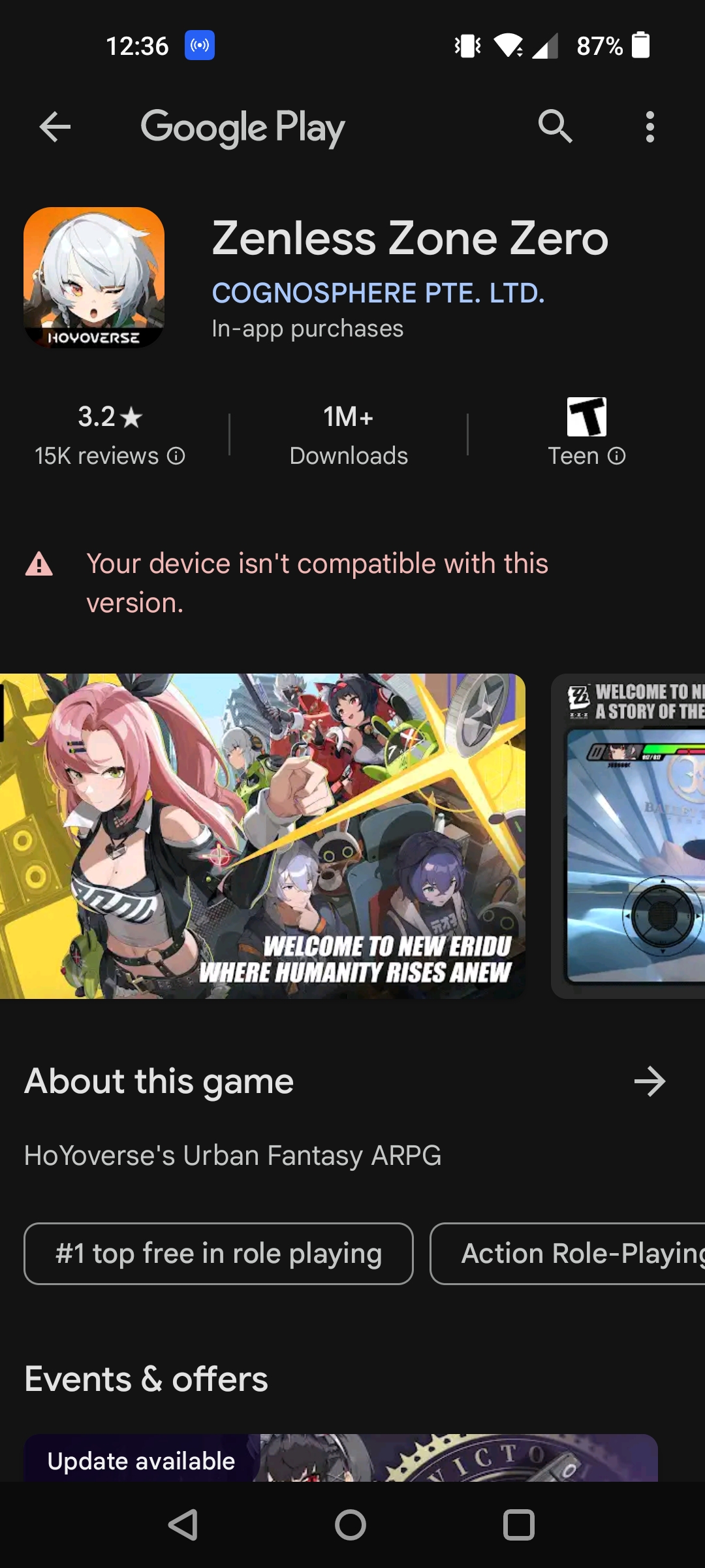 ZZZ isn't compatible? (It said Android supported) Zenless Zone Zero ...