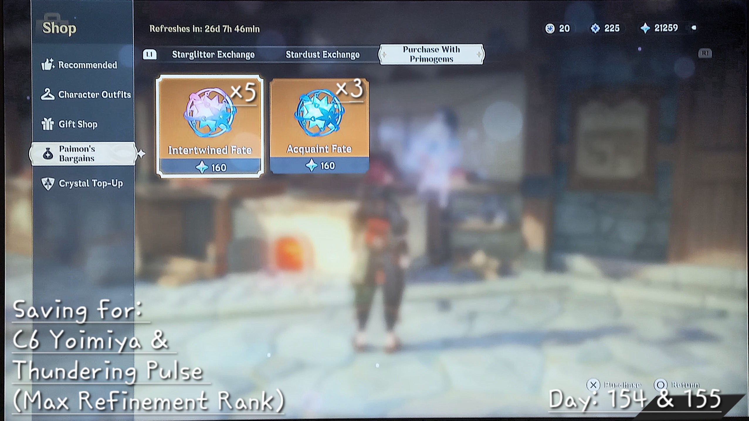 Saving for C6 Yoimiya & Thundering Pulse (Max Refinement Rank) Day: 154 ...