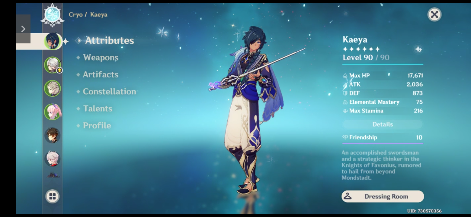 Finally a decently builded Kaeya Genshin Impact | HoYoLAB