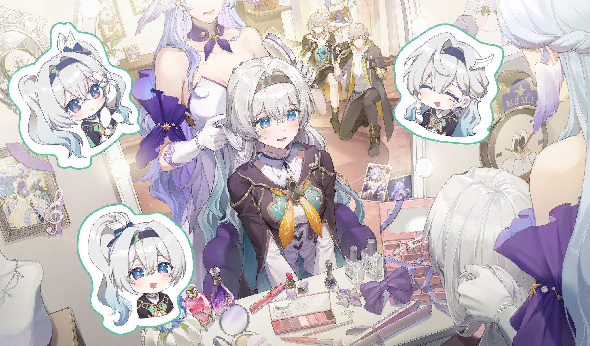 Robin helping Firefly Style her hair. Honkai: Star Rail | HoYoLAB