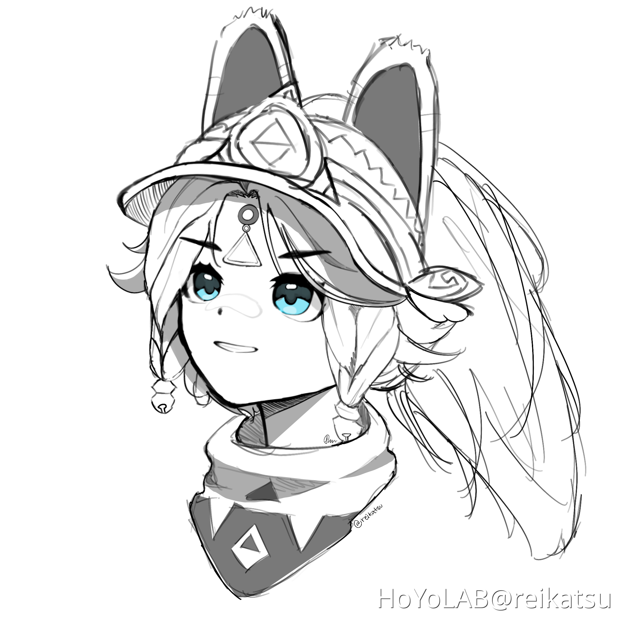 I drew that fox girl Genshin Impact | HoYoLAB