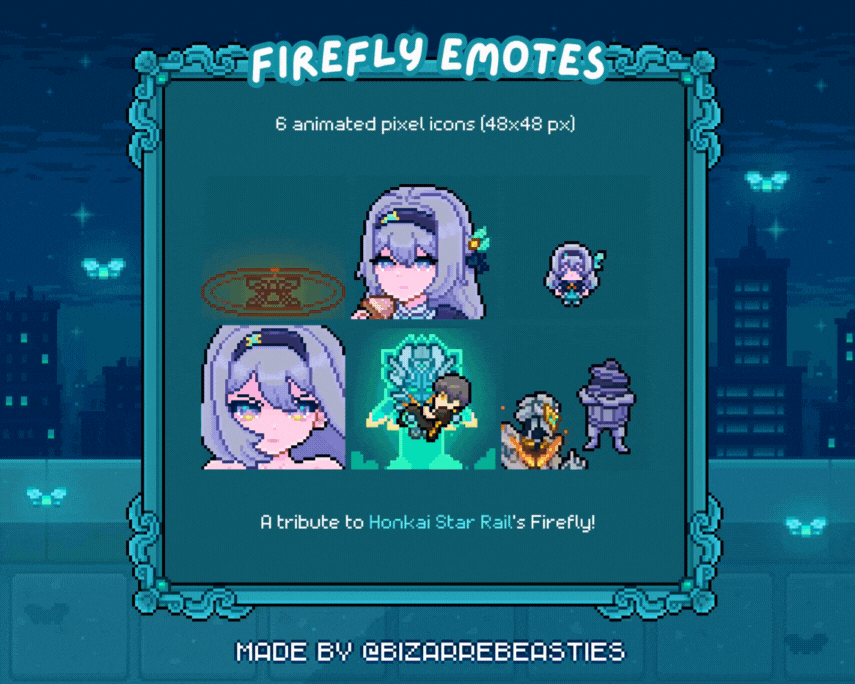Firefly Pixel Art Emotes (Animated GIF) Honkai: Star Rail | HoYoLAB