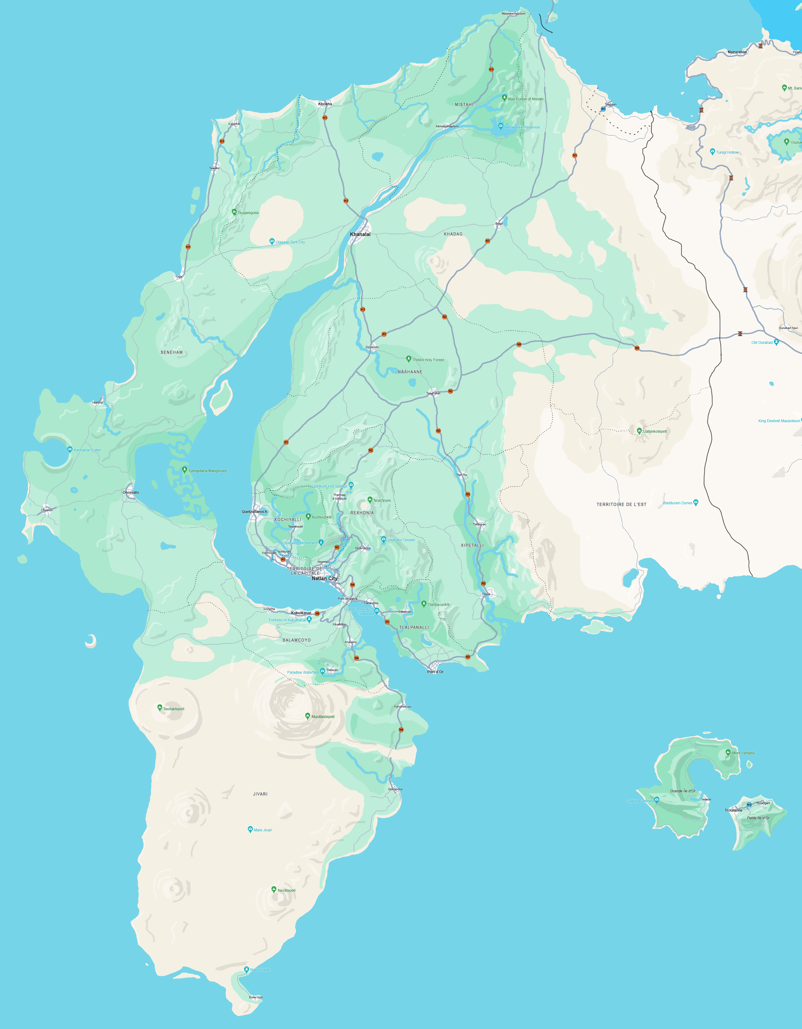 Map of Natlan 400 years from now in Google Maps (part 6) Genshin Impact ...