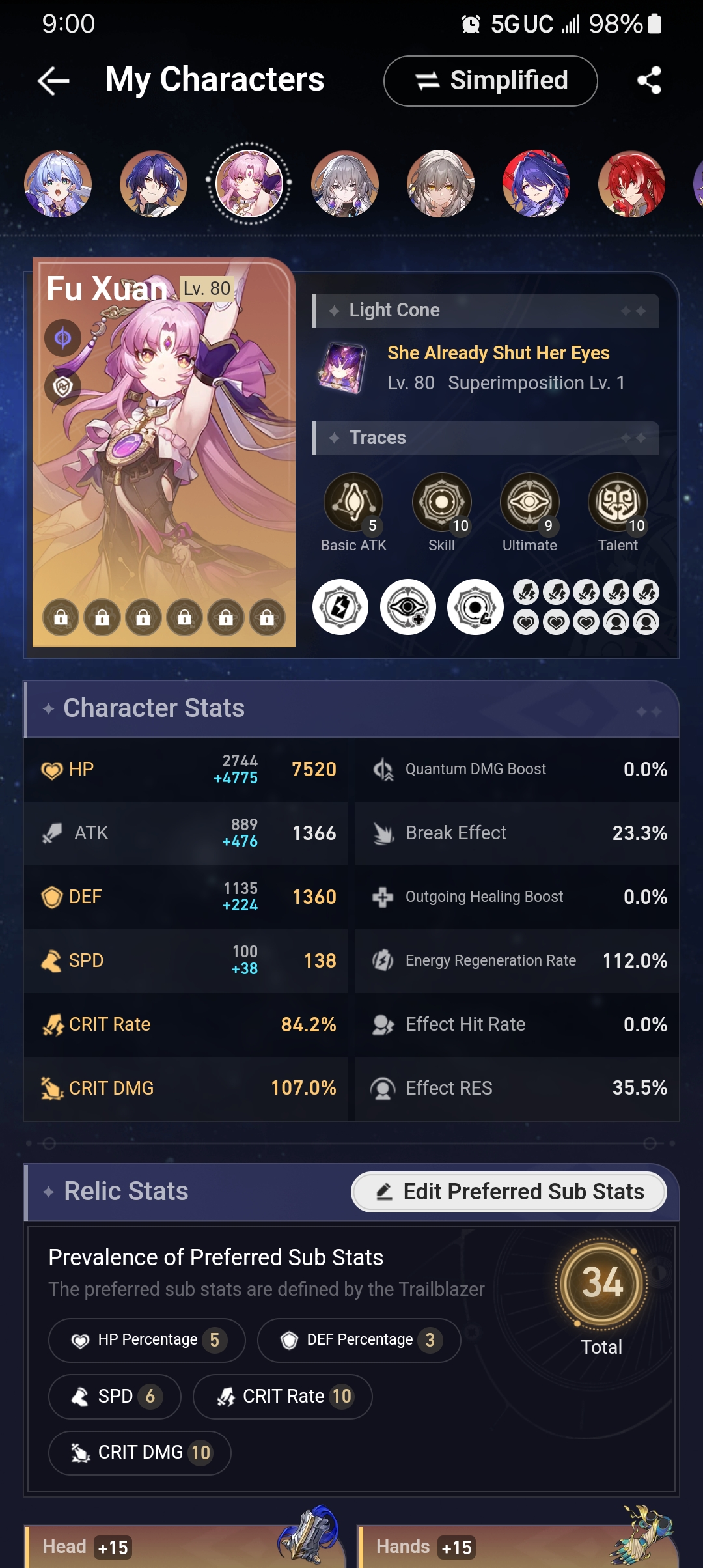 Any Fu Xuan build improvement suggestions? Honkai: Star Rail | HoYoLAB